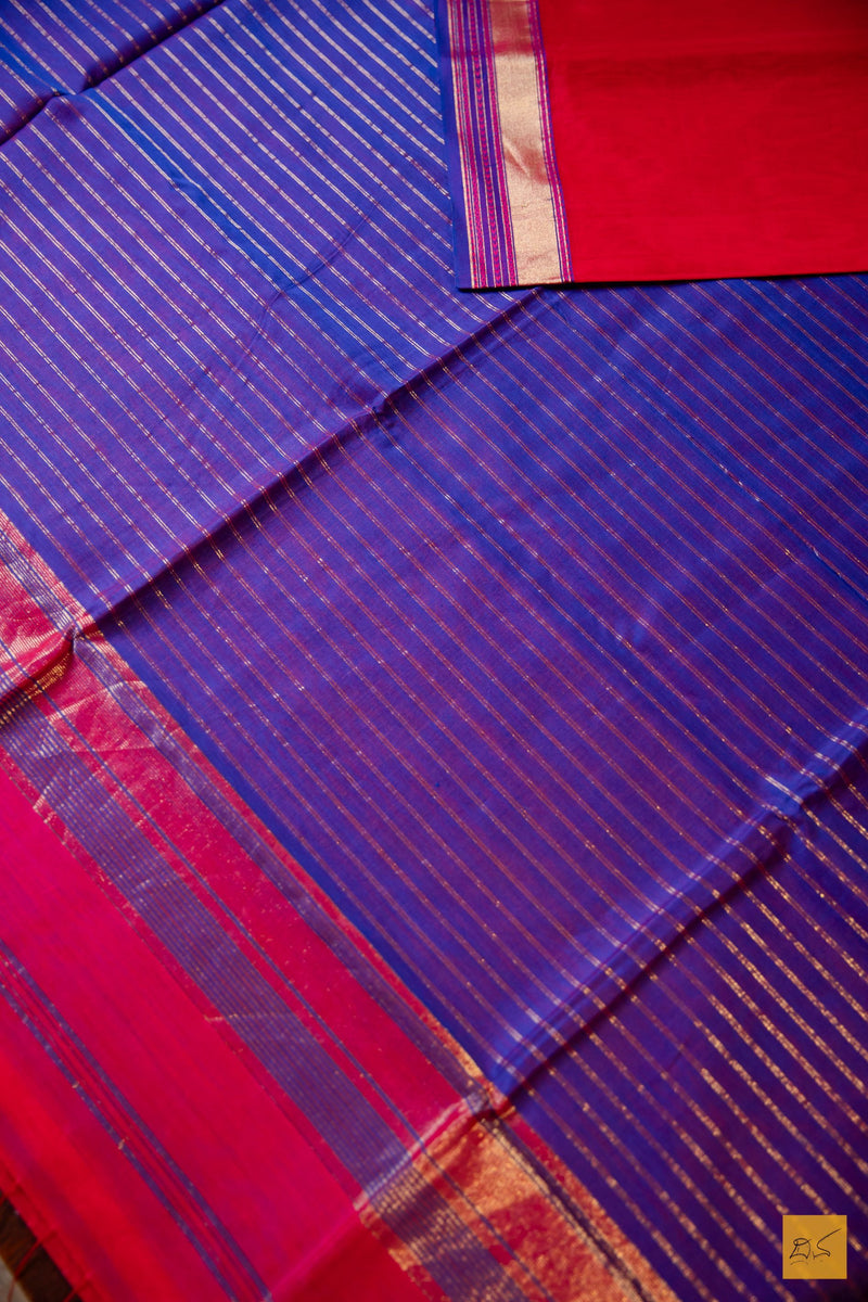 Nandini- Pink Maheshwari Silk Cotton Handwoven Saree – DiscoverDiva